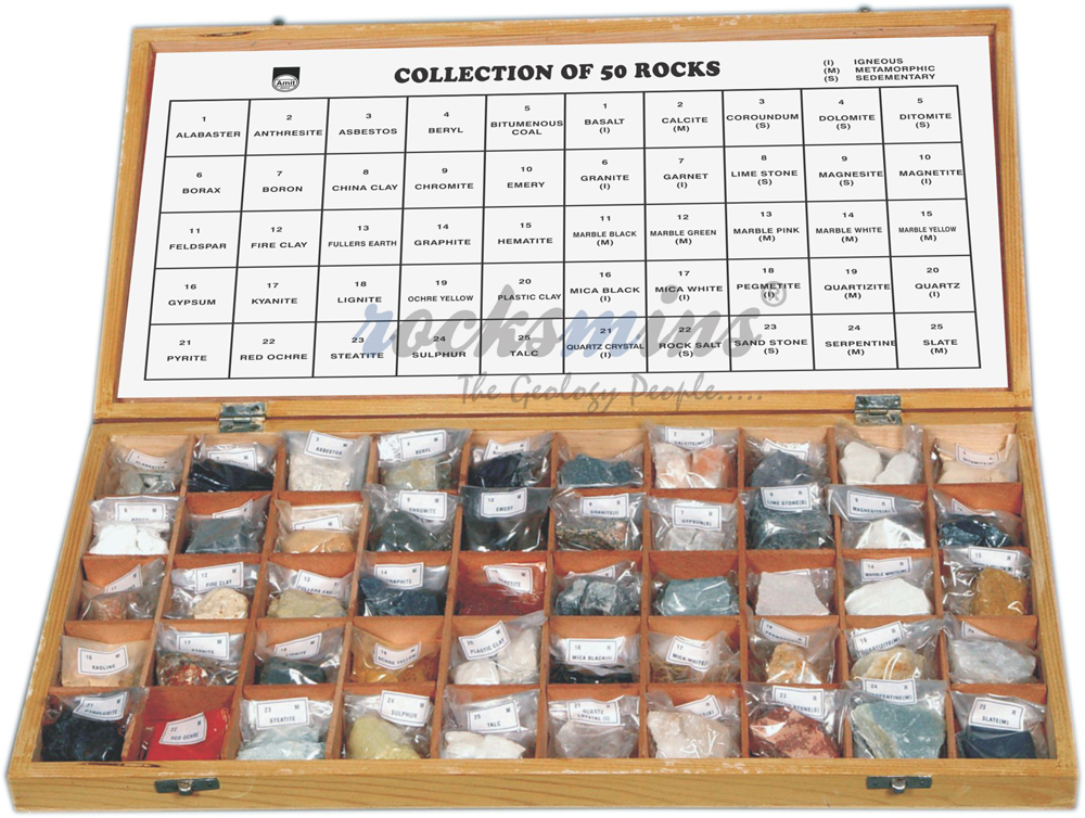 Collection of Rocks Specimens | Set of 50 Rocks Specimens